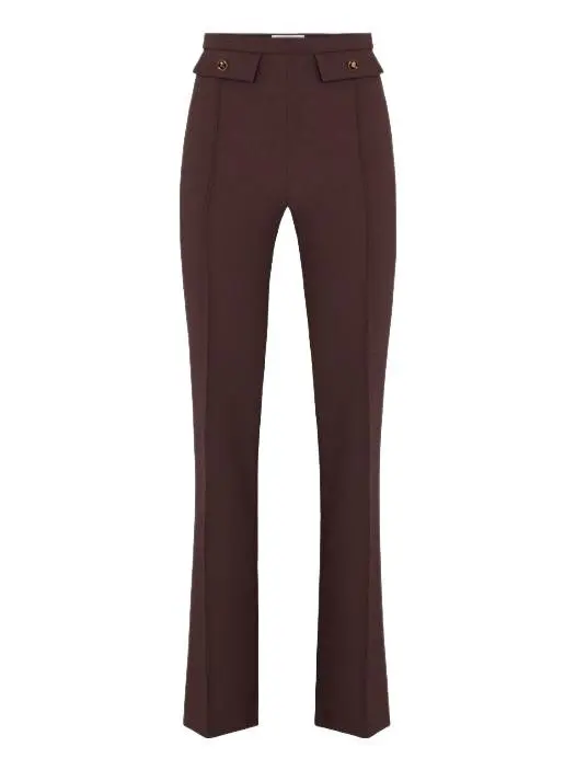 Elisabetta Franchi Button-detail Tailored Trousers - Merlot