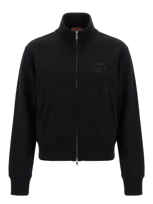 Gucci Brushed Jersey Zip Sweatshirt - Black
