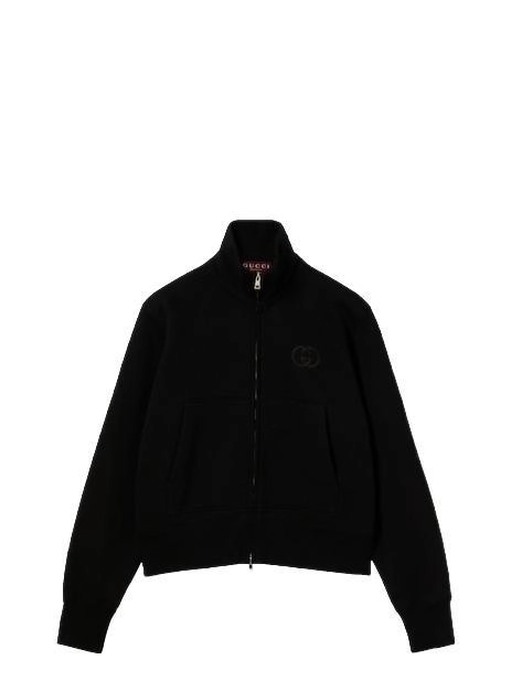 Gucci Brushed Jersey Zip Sweatshirt - Black