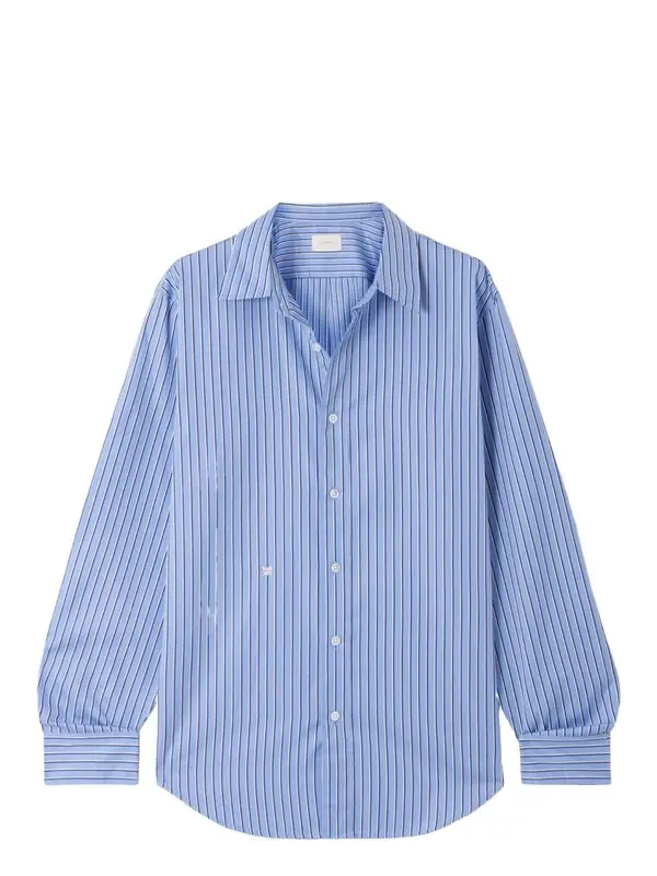 Aimé Leon Dore Striped Cotton-poplin Long Sleeve Shirt - Blue