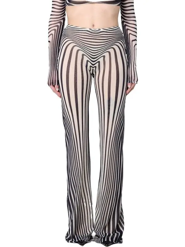 JEAN PAUL GAULTIER Optical Stripe Pants - Black