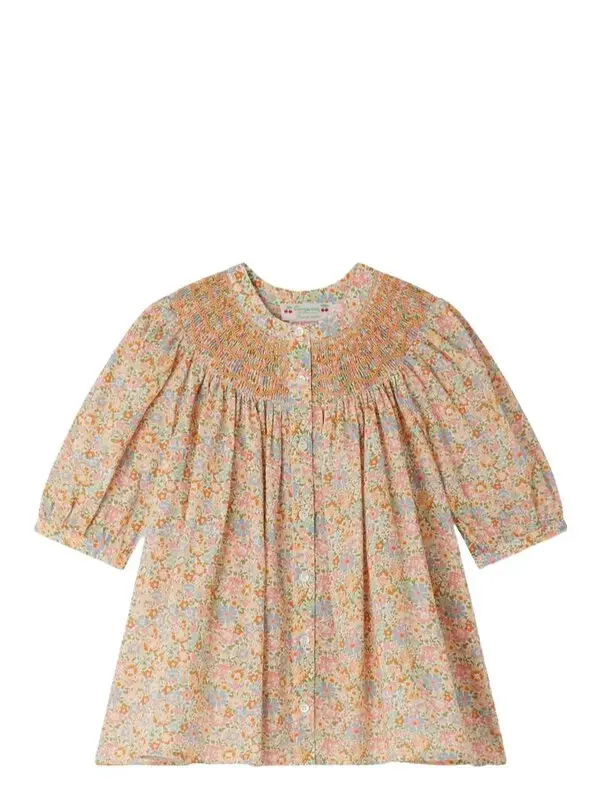 Bonpoint Elouane Smocked Blouse - Nude