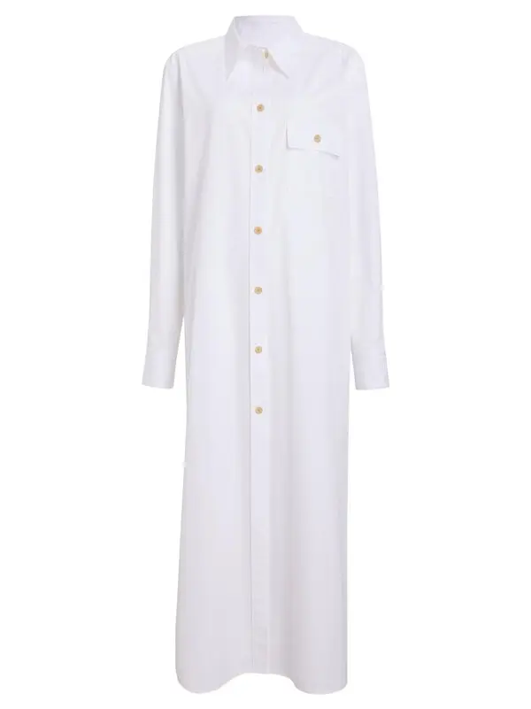 Khaite Wyatt Maxi Shirt Dress - White