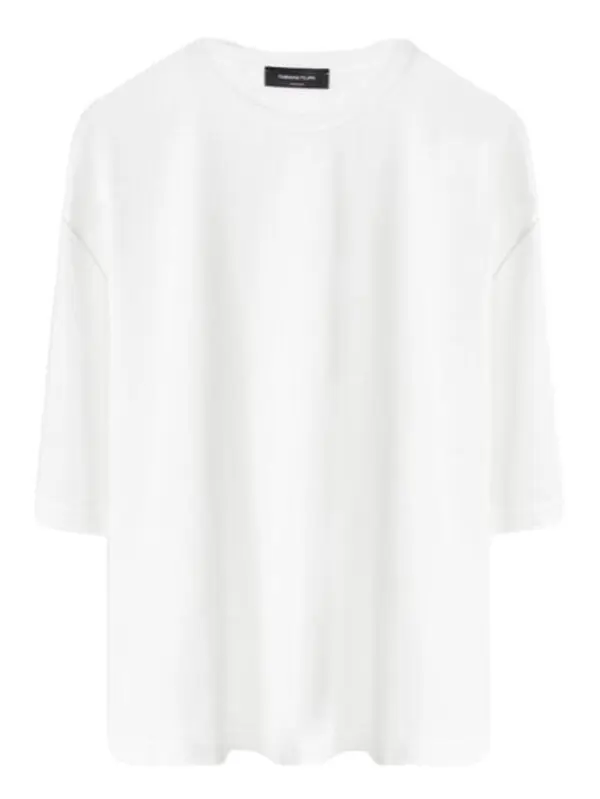 Fabiana Filippi Oversized Knitted T-shirt With Embroidery - White