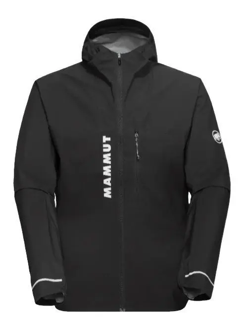 MAMMUT Hooded Logo Print Jacket - Black