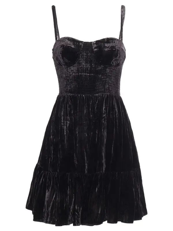 Michael Kors Velvet Flared Dress - Black