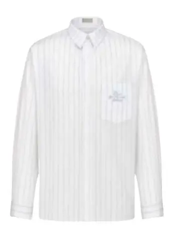 Dior X Hylton Nel Striped Oversized Shirt - White