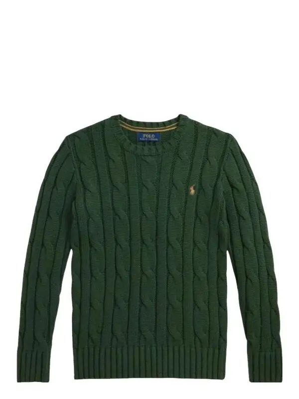 Polo Ralph Lauren Crew Neck Long Sleeve Embroidered Logo Pullover - Green