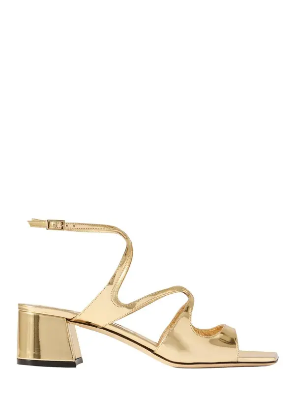 JIMMY CHOO Azilia 45 Mirrored-leather Sandals - Nude