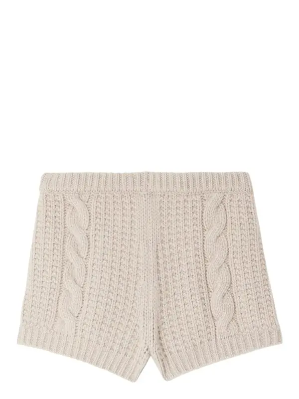Magda Butrym Cashmere Cable-knit High-waisted Shorts - Beige