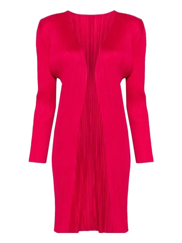 PLEATS PLEASE BY ISSEY MIYAKE Long-sleeved Cardigan - Red