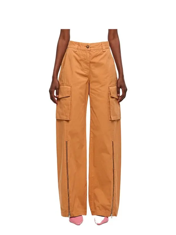 Stella McCartney Straight-leg Ankle-zip Cargo Pants - Brown