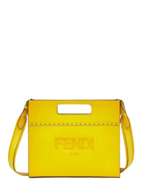 Fendi Logo Debossed Mini Shopper Bag - Yellow