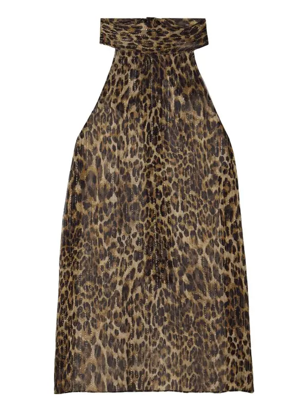 NILI LOTAN Alla Tie-neck Halterneck Top - Brown