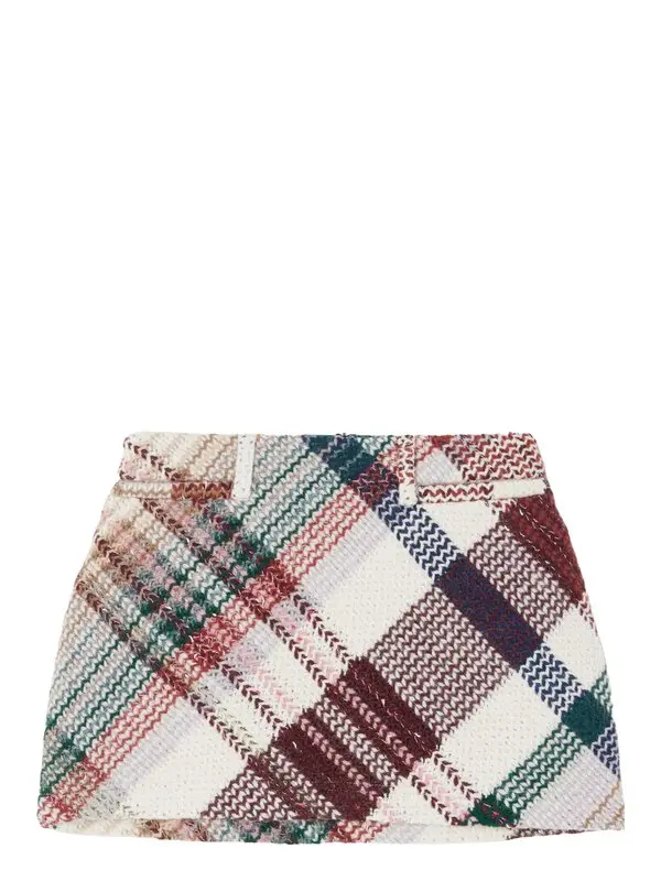 Missoni Checked Tweed Mini Skirt - White