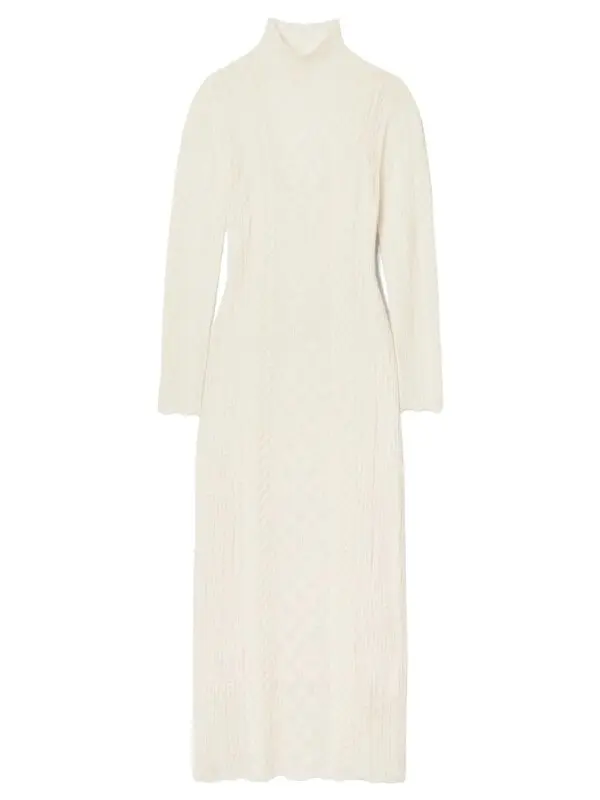 Ulla Johnson Kassia Pointelle-knit Alpaca-blend Turtleneck Maxi Dress - Ivory