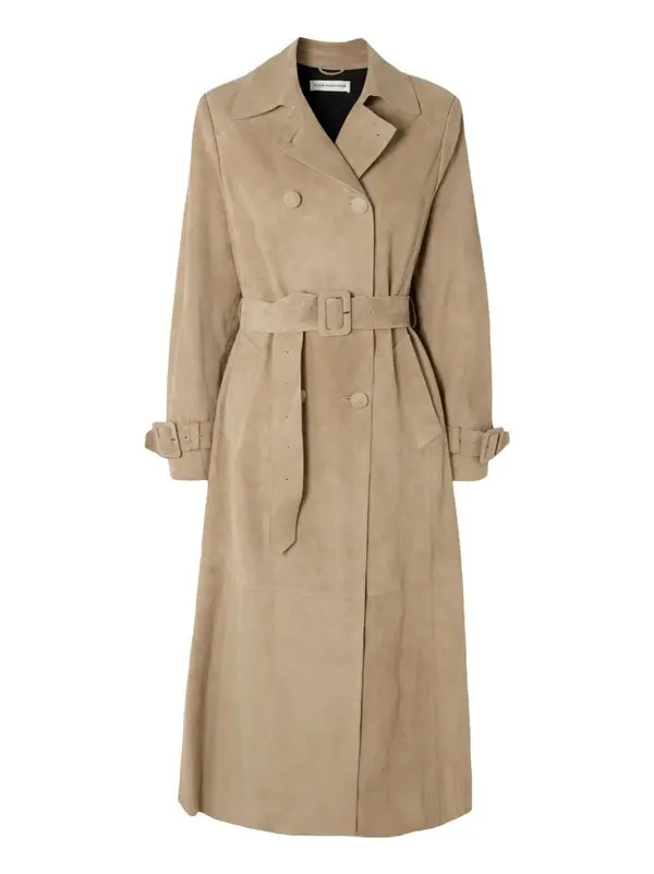 Nour Hammour Long Sleeve Belted Trench Coat - Beige