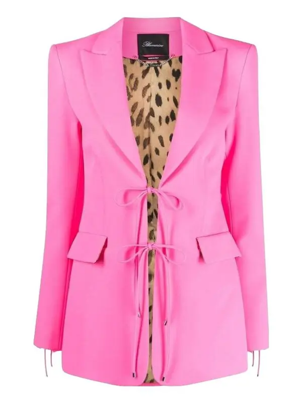 Blumarine Tie Detailed Blazer - Pink