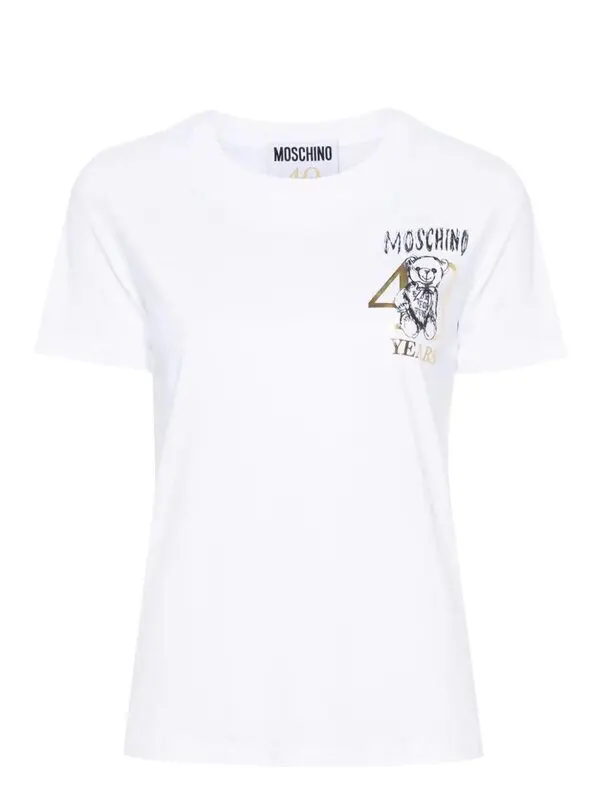 Moschino Teddy Bear Print Cotton T-shirt - White