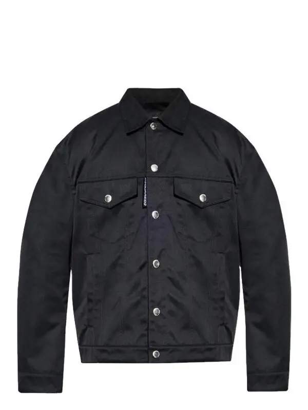 Dsquared2 Logo Label Oversized Jacket - Black