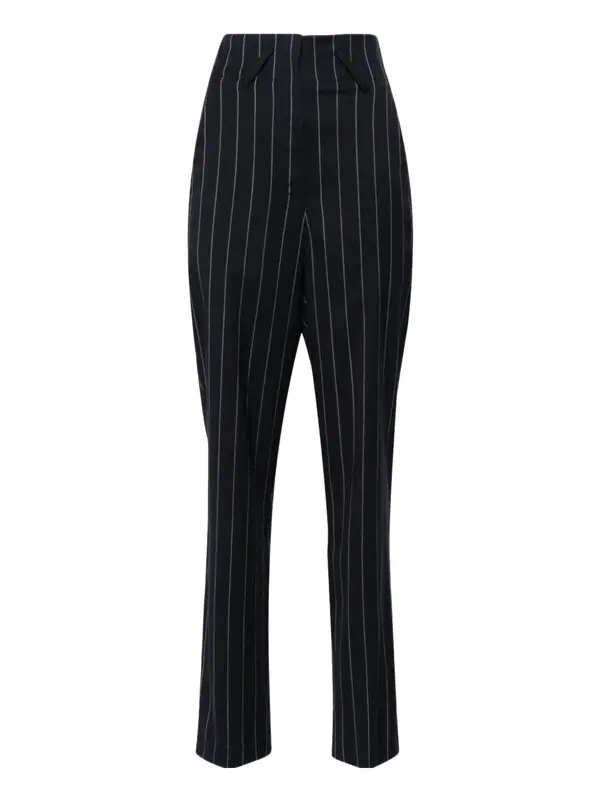 IRO PARIS Striped Tapered High-waisted Trousers - Black