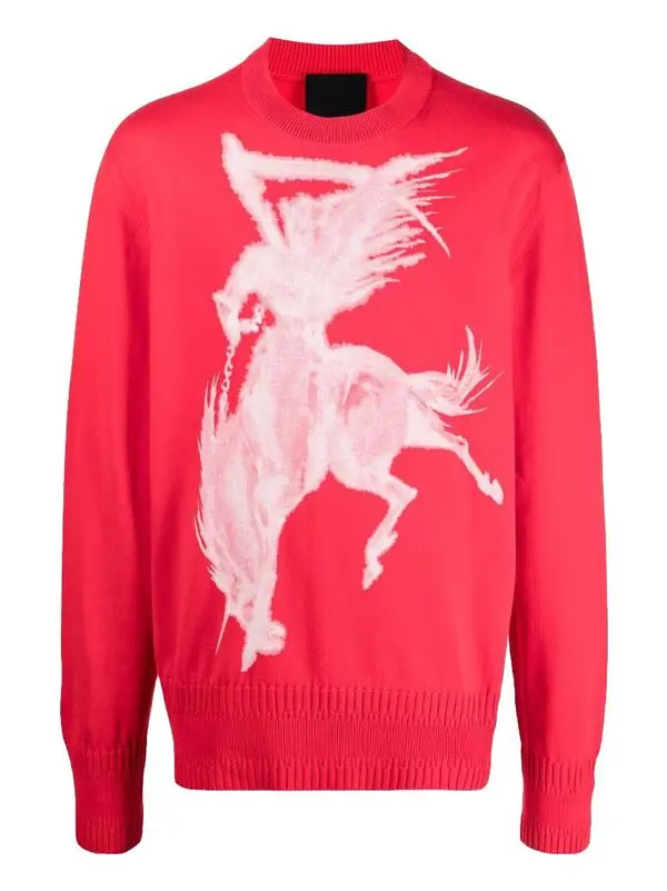 Givenchy Graphic Print Knit Pullover - Red