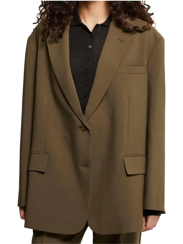 THE FRANKIE SHOP Single-breasted Suit Jacket - Chocolate