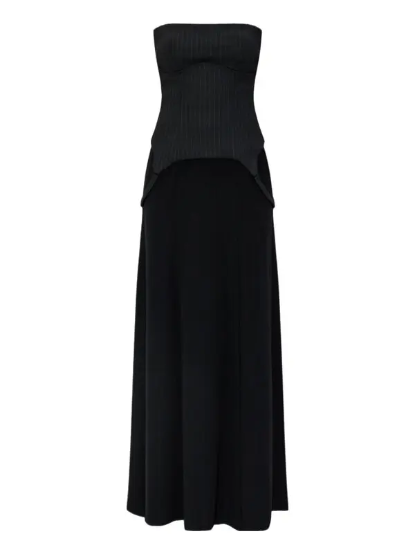 MISBHV Pinstriped Maxi Dress - Black