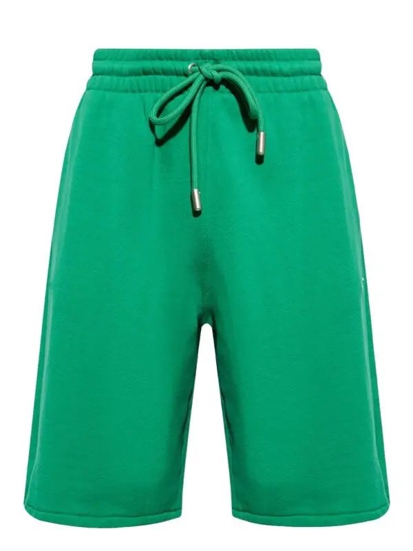 Off-White Embroidered Logo Drawstring Shorts - Green