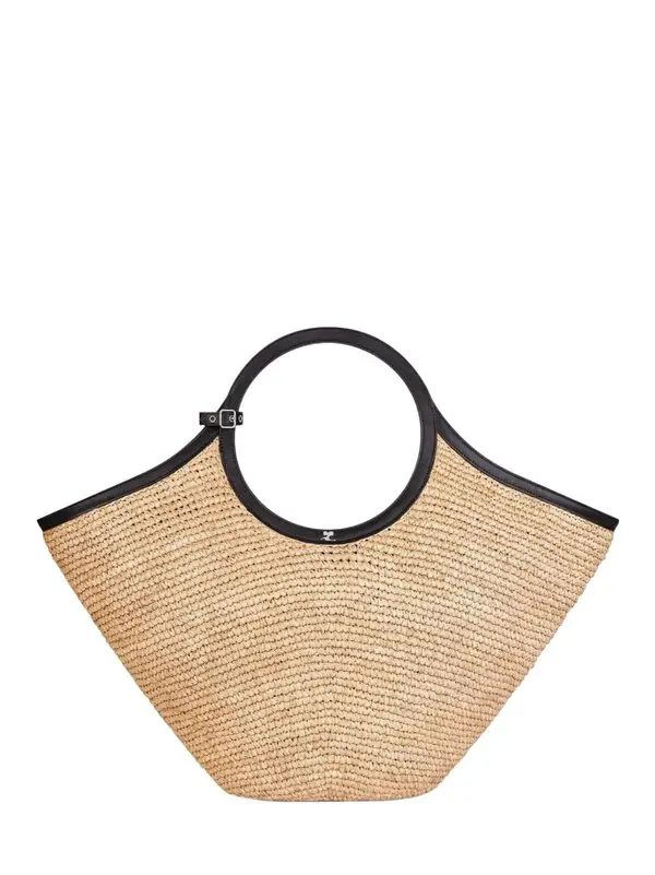 COURREGES Maxy Holy Ac Logo Plaque Tote Bag - Natural