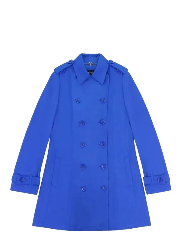Emporio Armani Double-breasted Medium-length Trench Coat - Blue