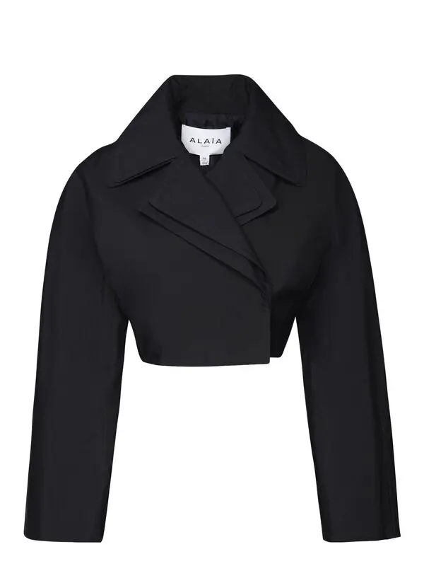 Alaïa Cropped Double-breasted Jacket - Black