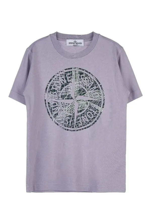 Stone Island Short Sleeve T-shirt With Logo Detail - Lavender