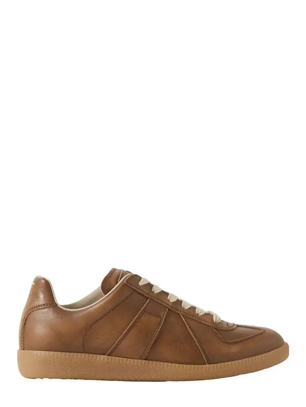MAISON MARGIELA Replica Leather Sneakers - Brown