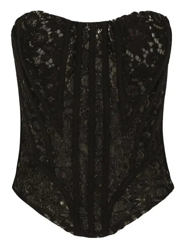 Dolce & Gabbana Lace Corset Top - Black