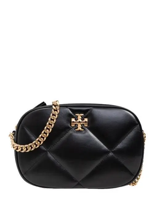 Tory Burch Kira Diamond Quilt Camera Crossbody Bag - Black