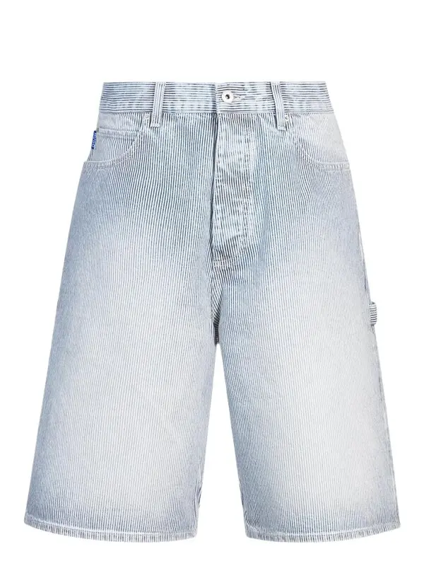 Hugo Boss Striped Pattern Cargo Shorts - Blue