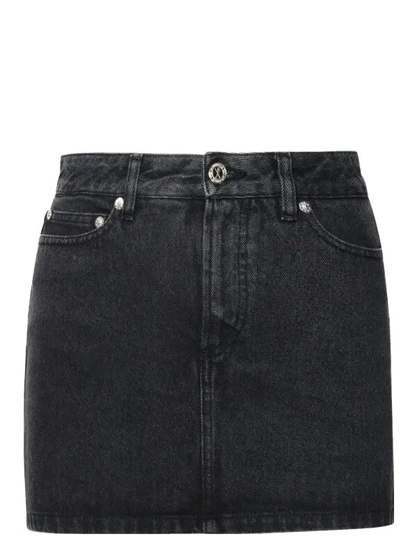 A.p.c. Washed Denim Mini Skirt - Black