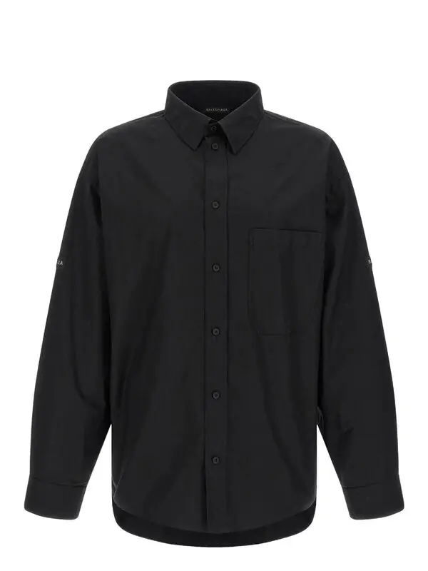 Balenciaga Long-sleeved Oversized Shirt - Black
