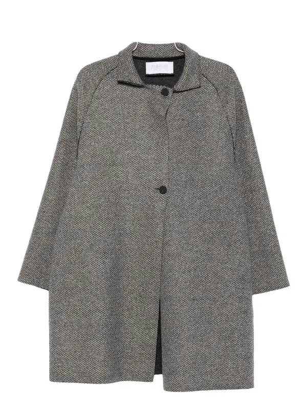 Harris Wharf London Textured Stand-collar Coat - Grey