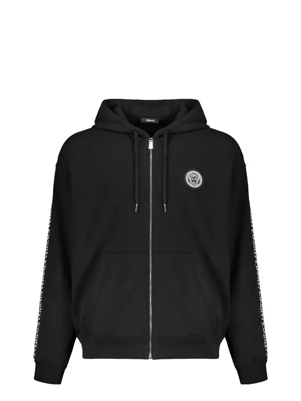 Versace Zip-up Drawstring Hoodie With Medusa Emblem - No