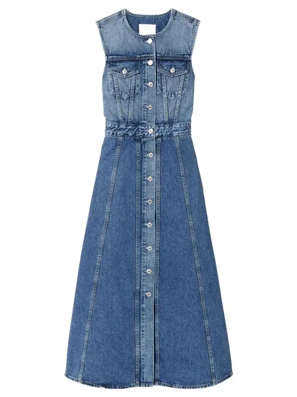Citizens Of Humanity Idalene Sleeveless Denim Midi Dress - Mid Denim