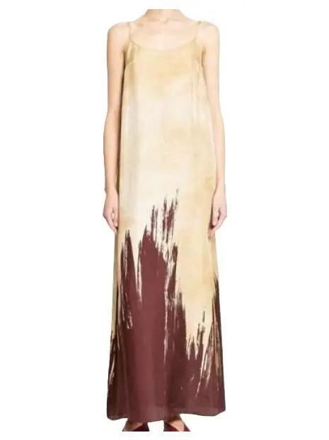 UMA WANG Sleeveless Printed Maxi Dress - Nude