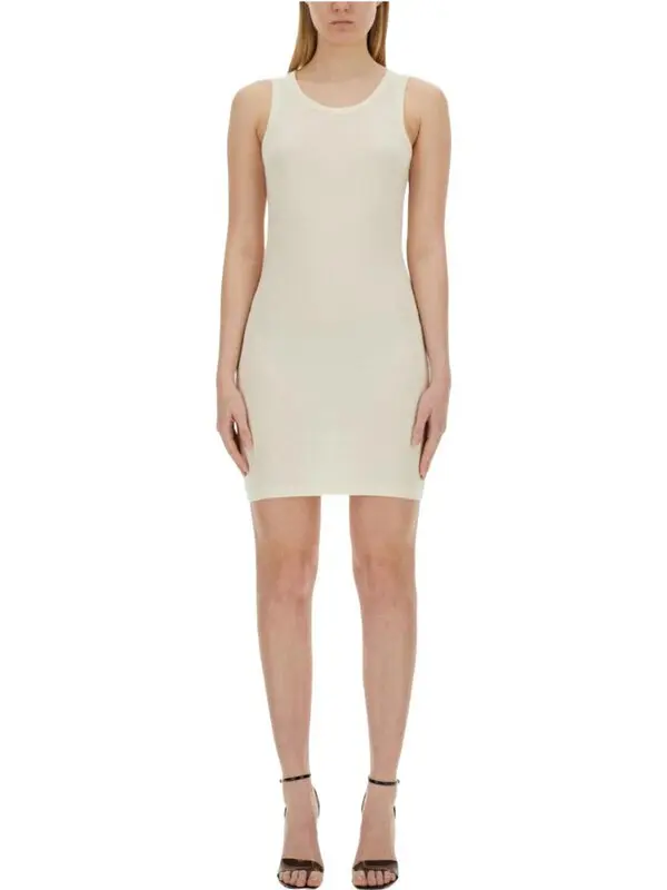 Helmut Lang Ribbed Crewneck Tank Mini Dress - White
