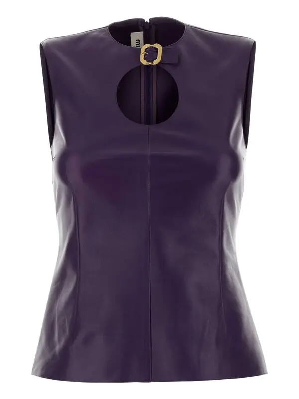 Miu Miu Sleeveless Top With Cut-out Detail - Purple