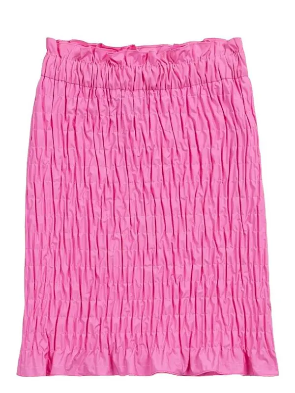 MSGM Shirred-effect Mini Skirt With Lotus Leaf Hem - Pink