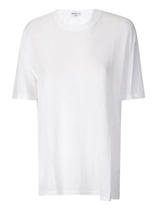 JAMES PERSE Short Sleeve Crepe Jersey Oversized Crewneck T-shirt - White