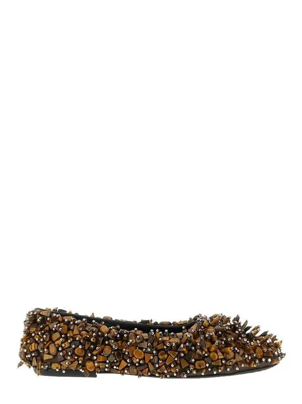 Dries Van Noten Square Toe Ballet Flats - Brown