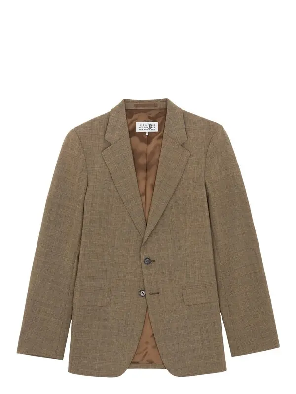 MAISON MARGIELA Check Suit Jacket - Brown