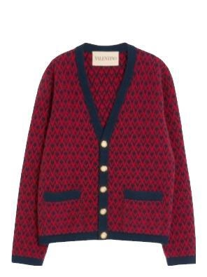 Valentino Garavani Geometric Pattern V-neck Cardigan - No